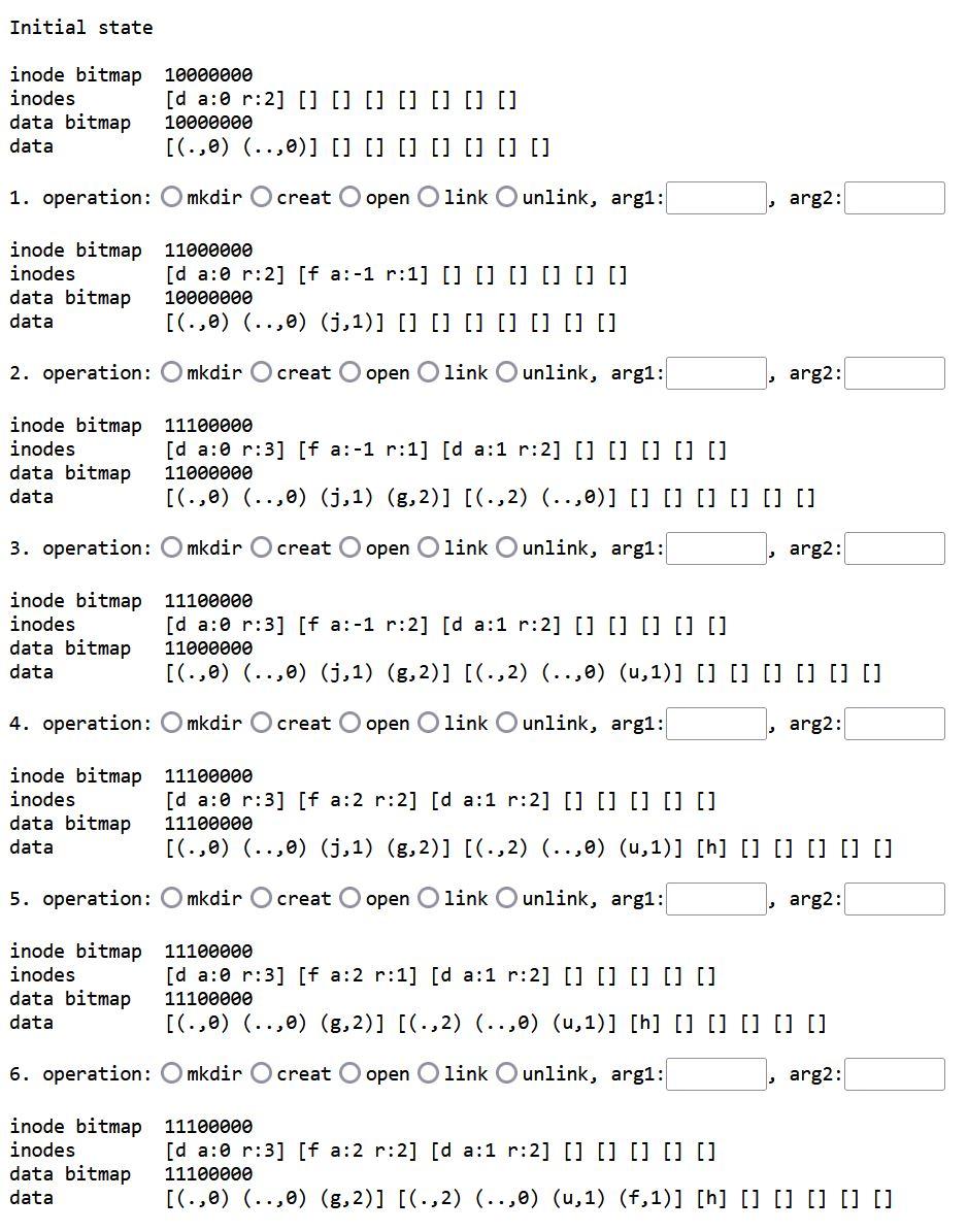 Solved Initial state inode bitmap inodes data bitmap | Chegg.com