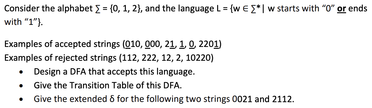 Solved Consider the alphabet ∑={0,1,2}, and the language | Chegg.com