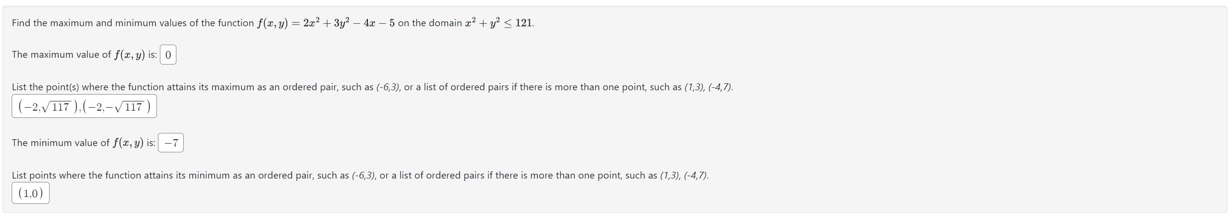 Solved Find the maximum and minimum values of the function | Chegg.com