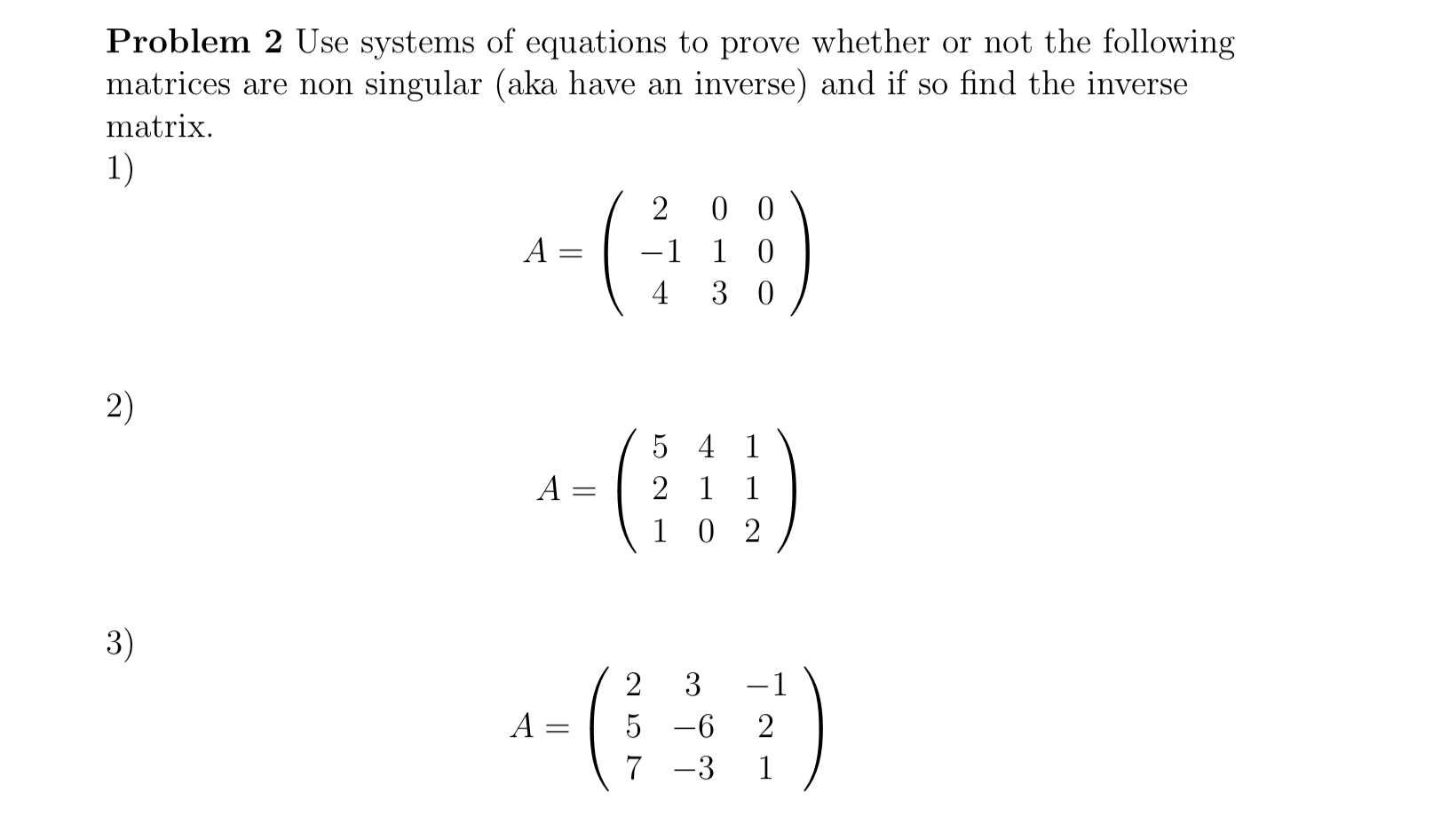 Solved Problem 2 Use systems of equations to prove whether | Chegg.com