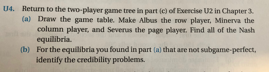 U4 Return To The Two Player Game Tree In Part C Of 
