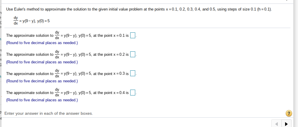 Solved Use Euler S Method To Approximate The Solution To The