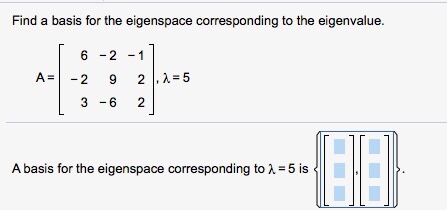 Solved Find a basis for the eigenspace corresponding to the | Chegg.com