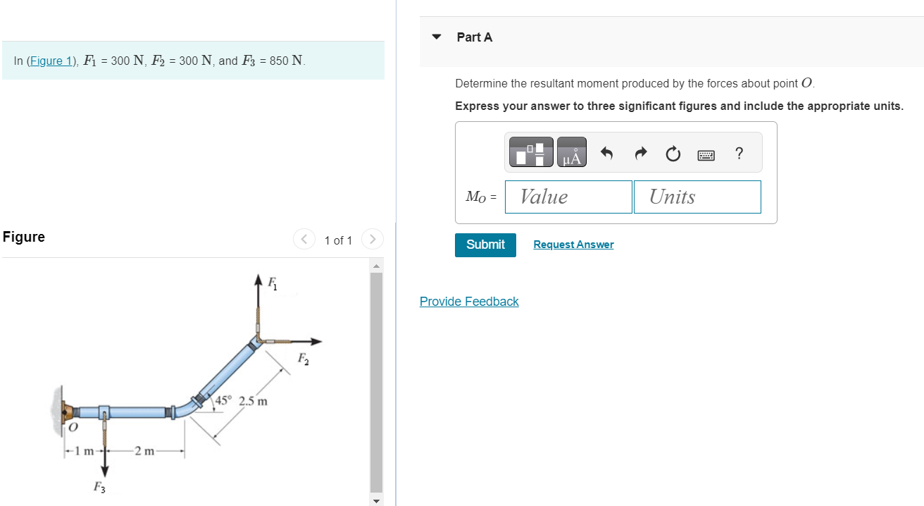 Solved In (Figure 1) ,F1=300 N,F2=300 N, and F3=850 N. | Chegg.com