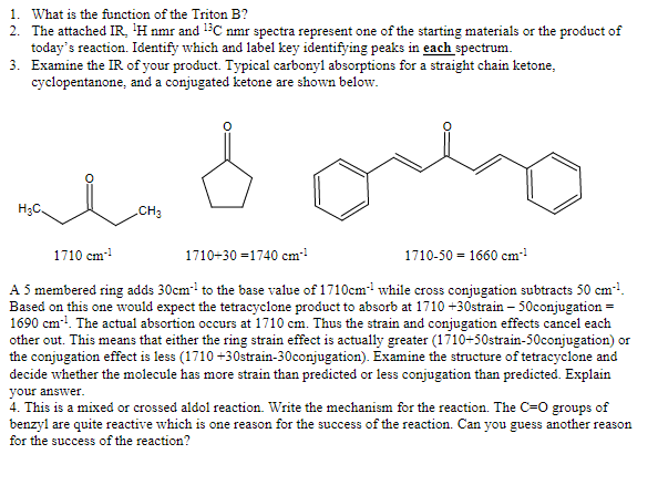 Solved 1. What is the function of the Triton B? 2. The | Chegg.com