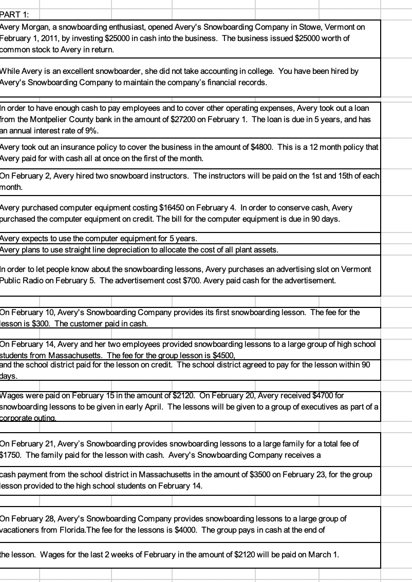 Solved Complete the worksheet based on the information | Chegg.com