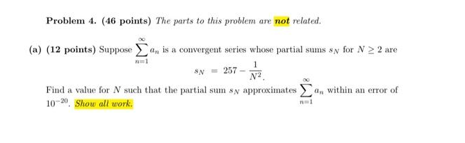 Solved Problem 4. (46 points) The parts to this problem are | Chegg.com
