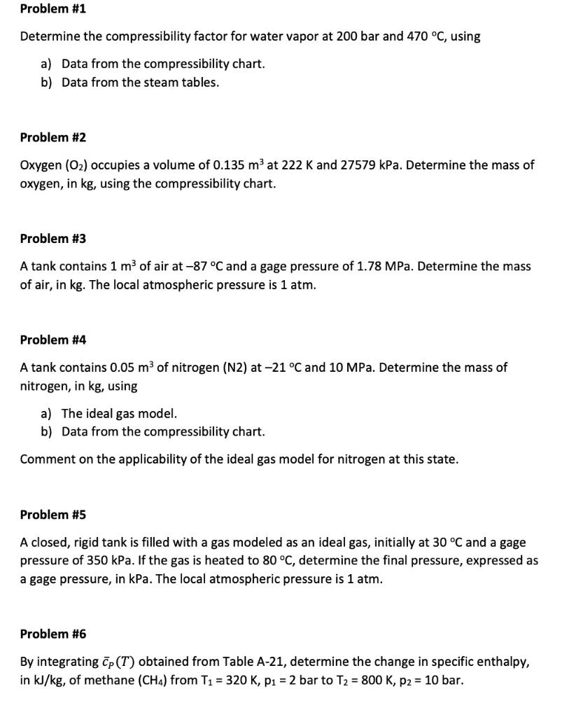 Solved Determine the compressibility factor for water vapor | Chegg.com