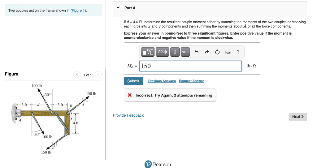 Solved Two couples act on the frame shown in (Figure 1). | Chegg.com