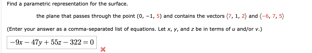 Solved Find a parametric representation for the surface. the | Chegg.com