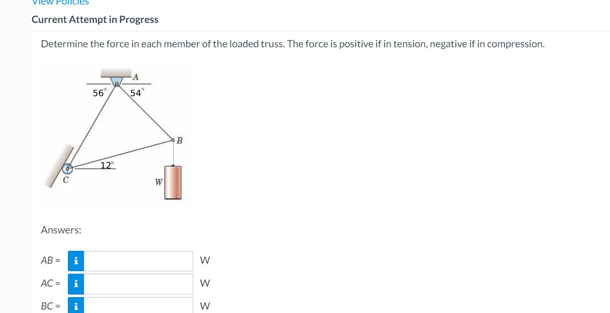 Solved lew Policies Current Attempt in Progress Determine | Chegg.com