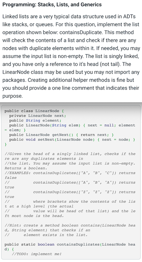 Programming: Stacks, Lists, and Generics Linked lists | Chegg.com