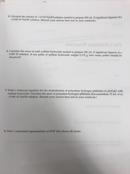 Solved Pre-Laboratory Exercises 1. Define concentration (no | Chegg.com