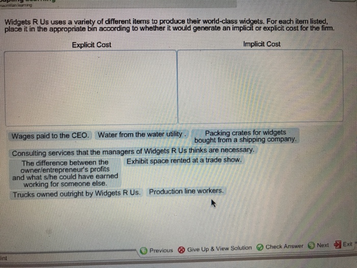 Solved Widgets R Us uses a variety of different iterms to | Chegg.com