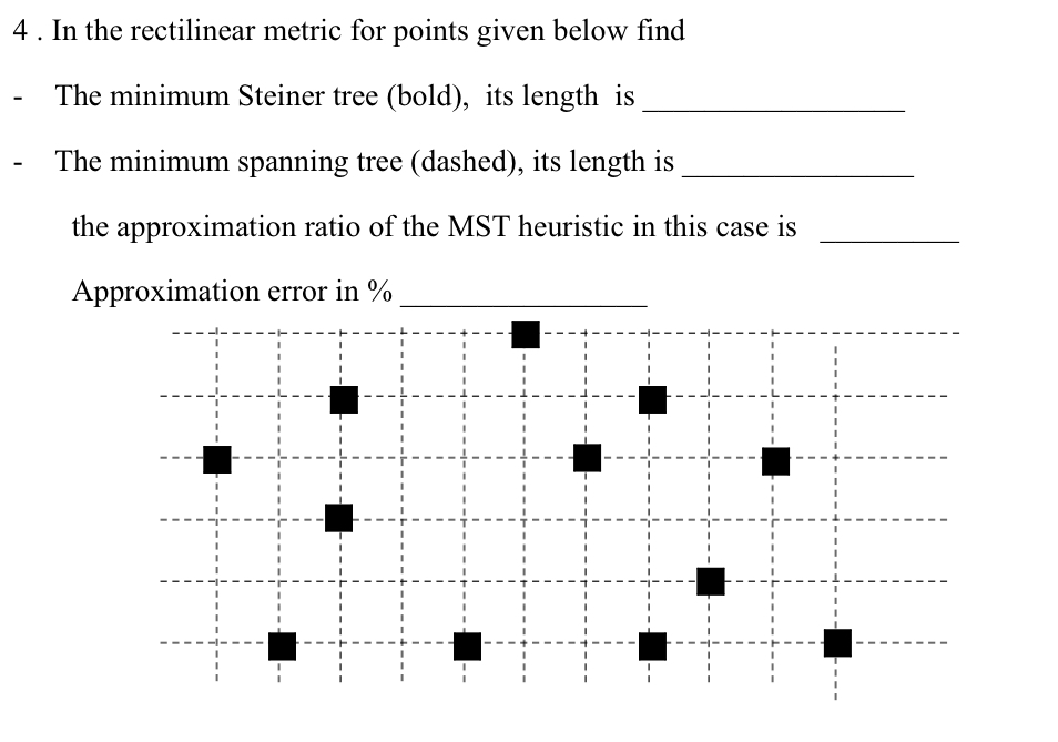 4. In the rectilinear metric for points given below | Chegg.com