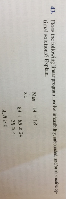 Solved Does the following linear program involve | Chegg.com