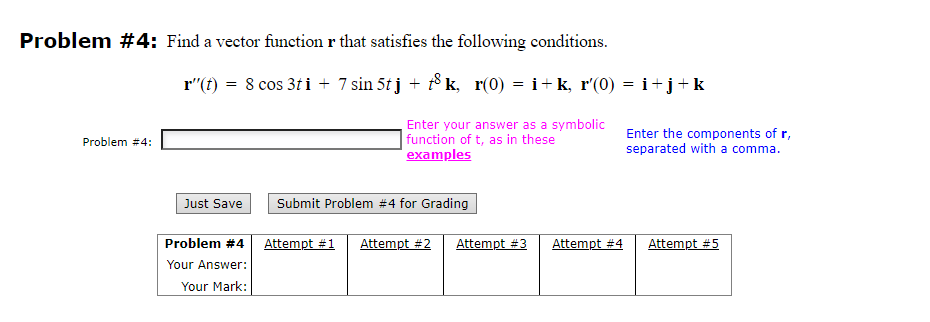 Solved Problem #4: Find a vector function r ﻿that satisfies | Chegg.com