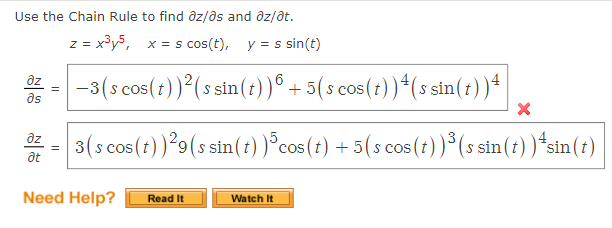 Solved Use the Chain Rule to find ∂z/∂s and ∂z/∂t. | Chegg.com