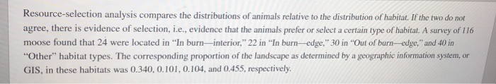 Solved Resource-selection analysis compares the | Chegg.com