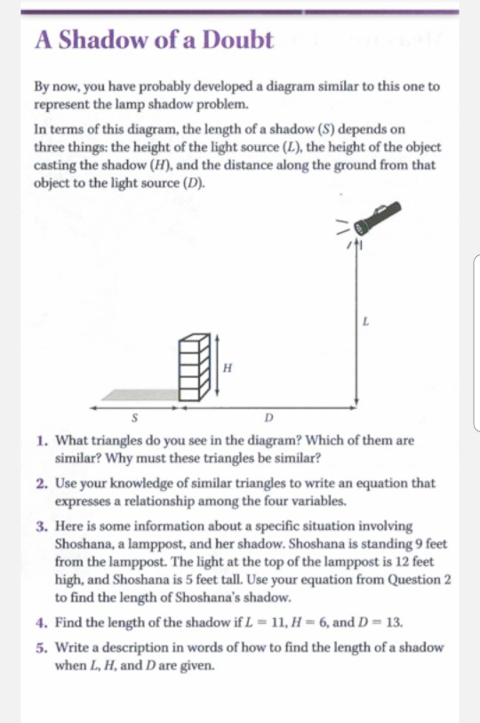 Solved A Shadow of a Doubt By now, you have probably | Chegg.com