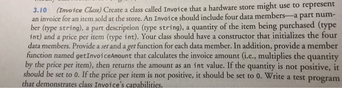 Solved Create a class called Invoice that a hardware store | Chegg.com