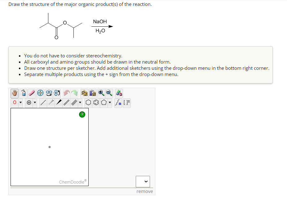 Draw the structure of the major organic product(s) | Chegg.com