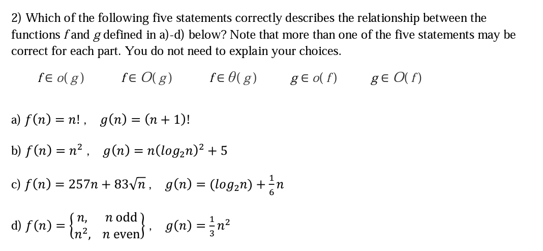 Solved 2) Which of the following five statements correctly | Chegg.com
