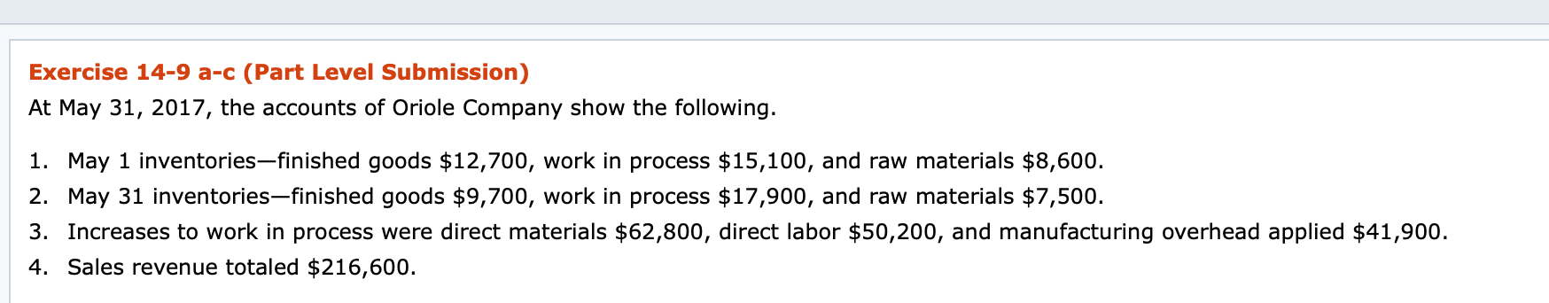 Solved Exercise 14-9 a-c (Part Level Submission) At May 31, | Chegg.com