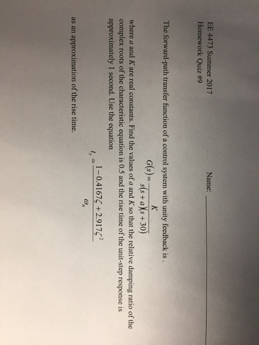 Solved The Forward Path Transfer Function Of A Control