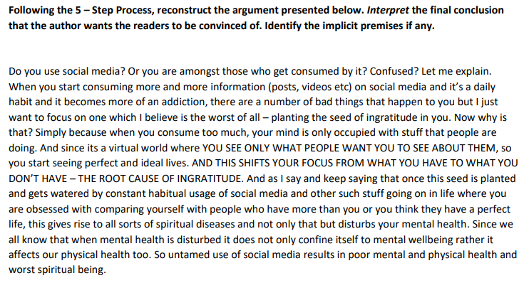 Solved Following the 5-Step Process, reconstruct the | Chegg.com