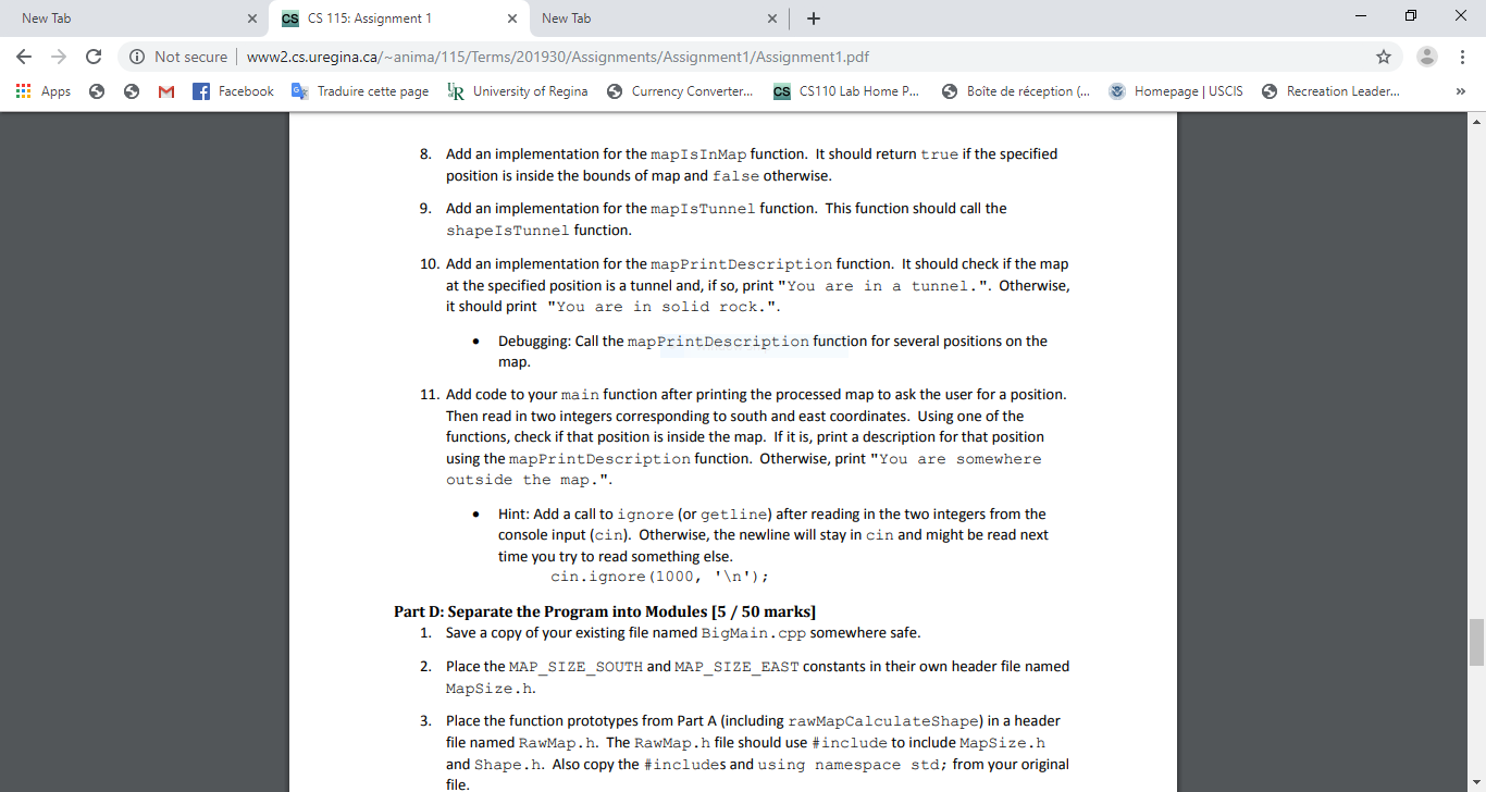 New Tab X CS CS 115: Assignment 1 X New Tab x + - X → | Chegg.com