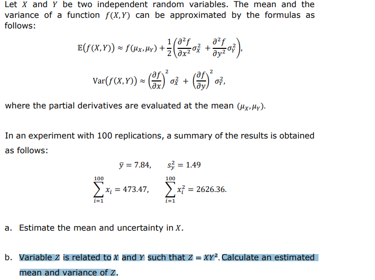 Solved Let 𝑋 And 𝑌 Be Two Independent Random Variables