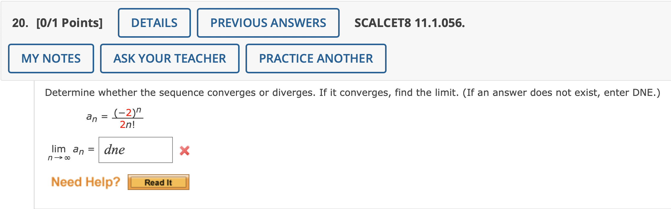 Solved 20. [0/1 Points] DETAILS PREVIOUS ANSWERS SCALCET8 | Chegg.com