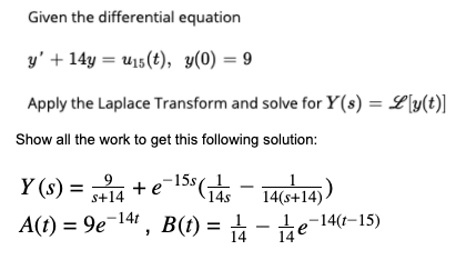 Solved Laplace Transform Problem: Show all the work in order | Chegg.com