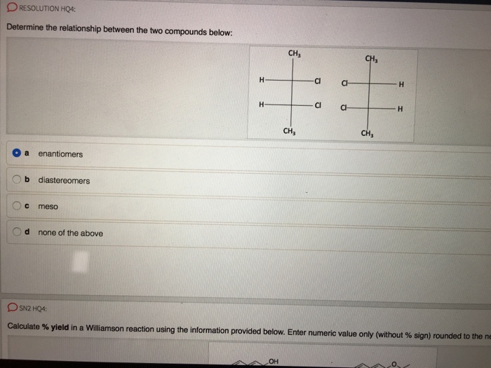 Solved Determine the relationship between the two compounds | Chegg.com