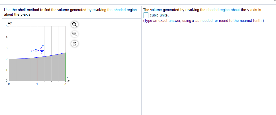 Solved Use the shell method to find the volume generated by | Chegg.com