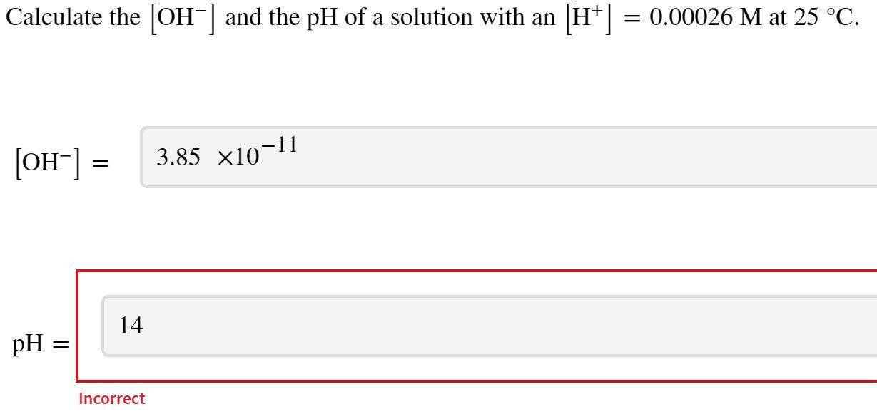 Solved Calculate the [OH−]and the pH of a solution with an | Chegg.com