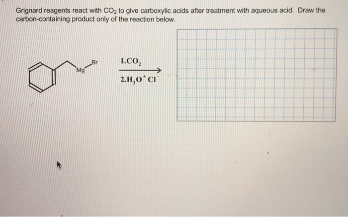 Solved Grignard reagents react with CO2 to give carboxylic | Chegg.com
