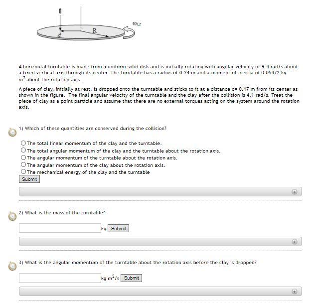 Solved Out A horizontal turntable is made from a uniform | Chegg.com