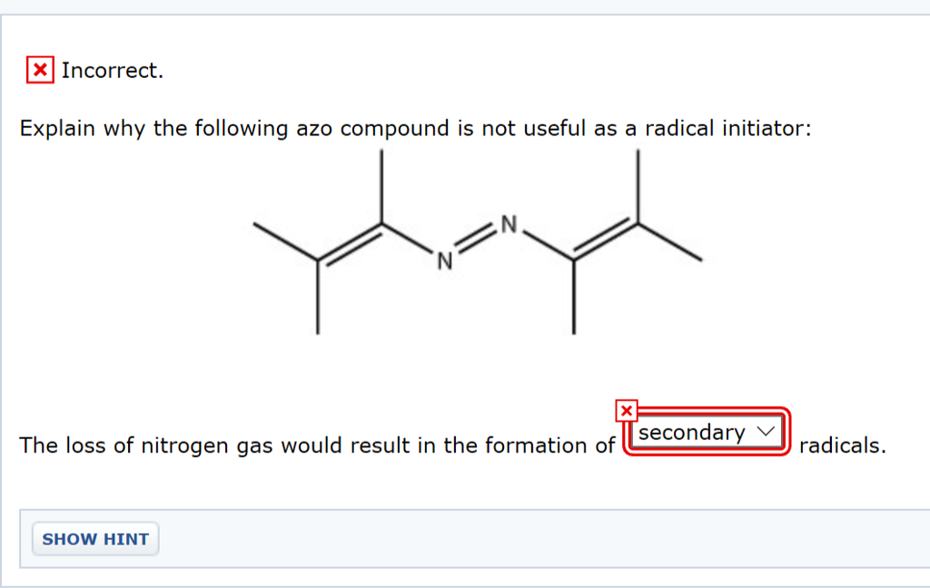 Solved Question 21 AIBN is an azo compound (a compound with | Chegg.com