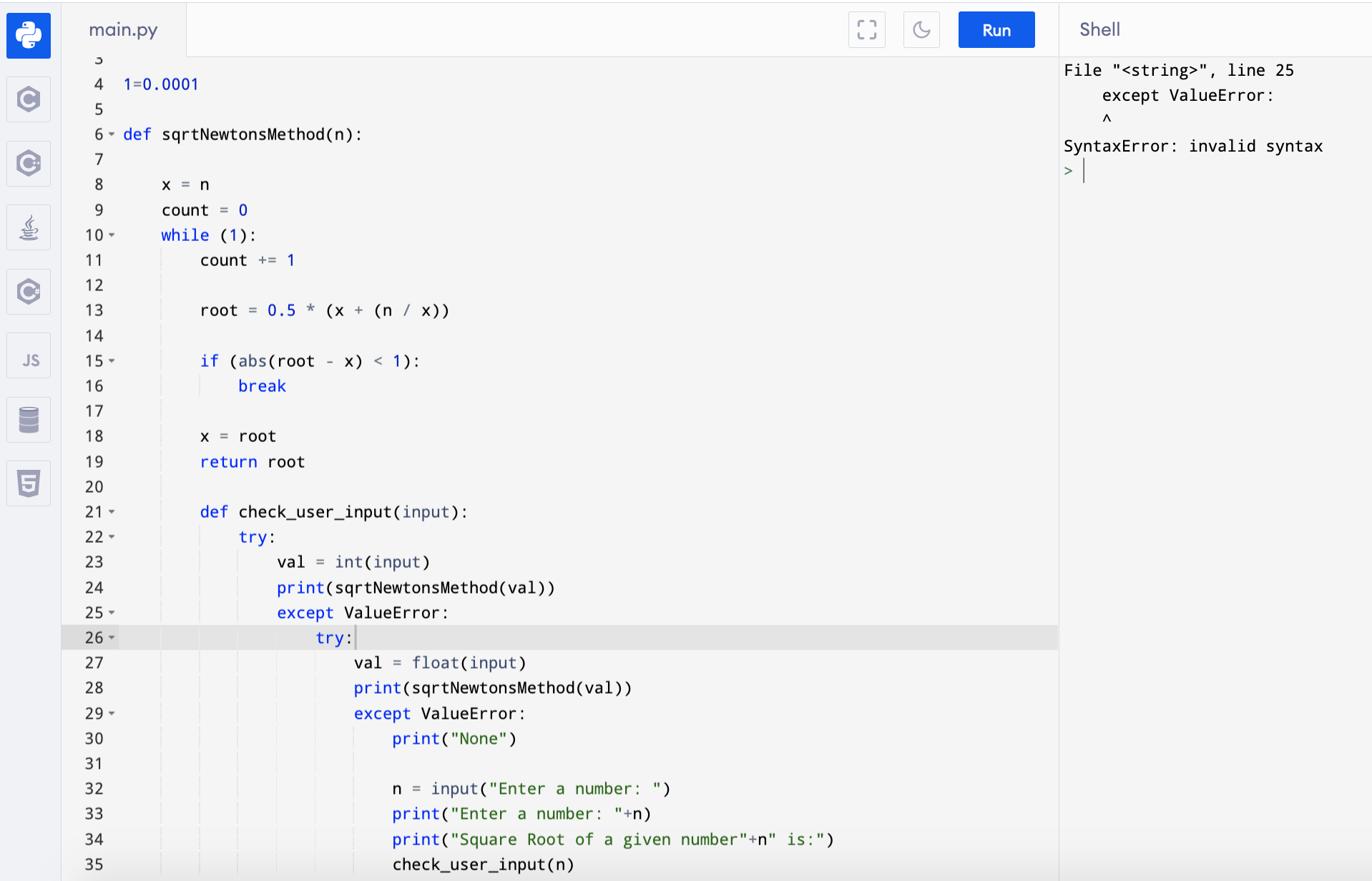 Solved i tried to put it back in the print line but it still | Chegg.com
