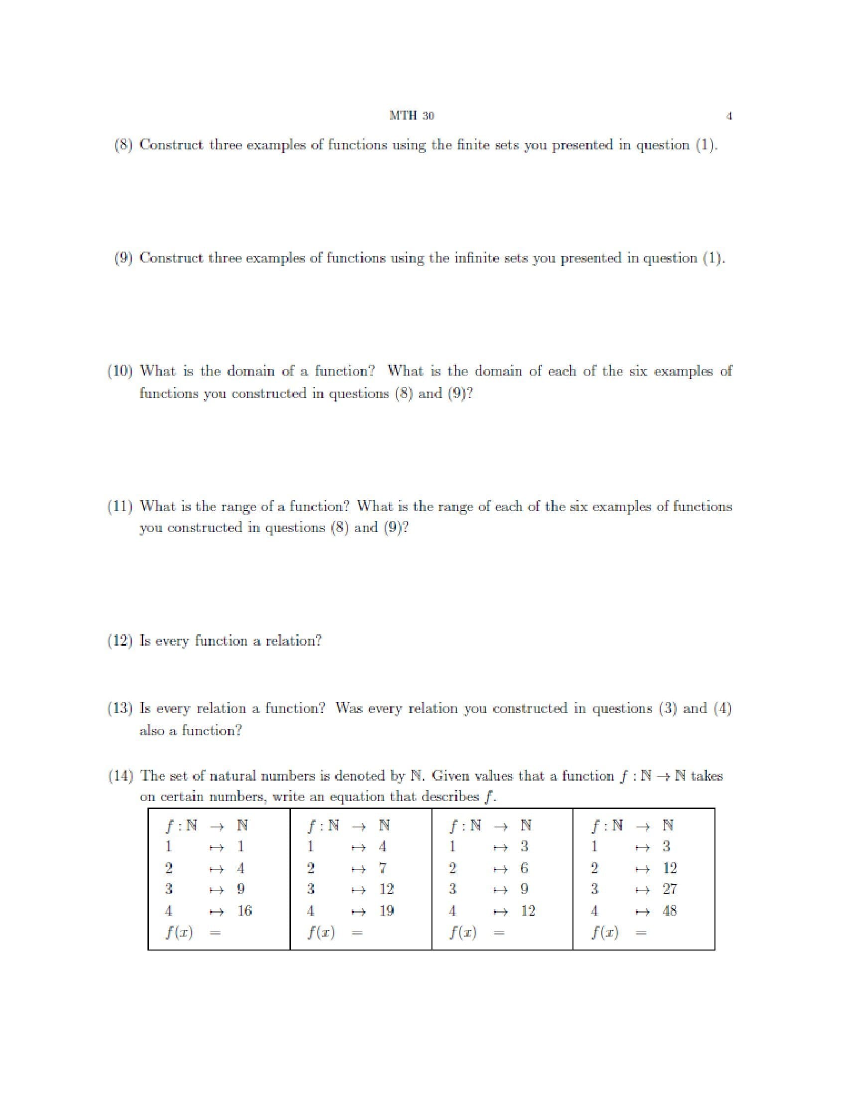 MTH 30 3 1. Basios of Funotions and their Graphs (1) | Chegg.com