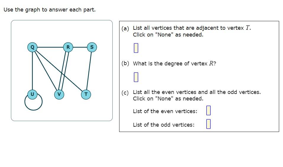 Solved Use the graph to answer each part. (a) List all | Chegg.com