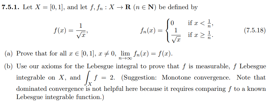 Solved 7.5.1. Let X-10, 1] , and let f, f, : X R (n N) be | Chegg.com