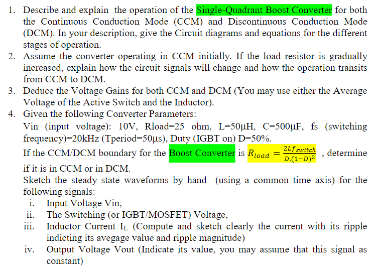 Solved 1. Describe and explain the operation of the | Chegg.com