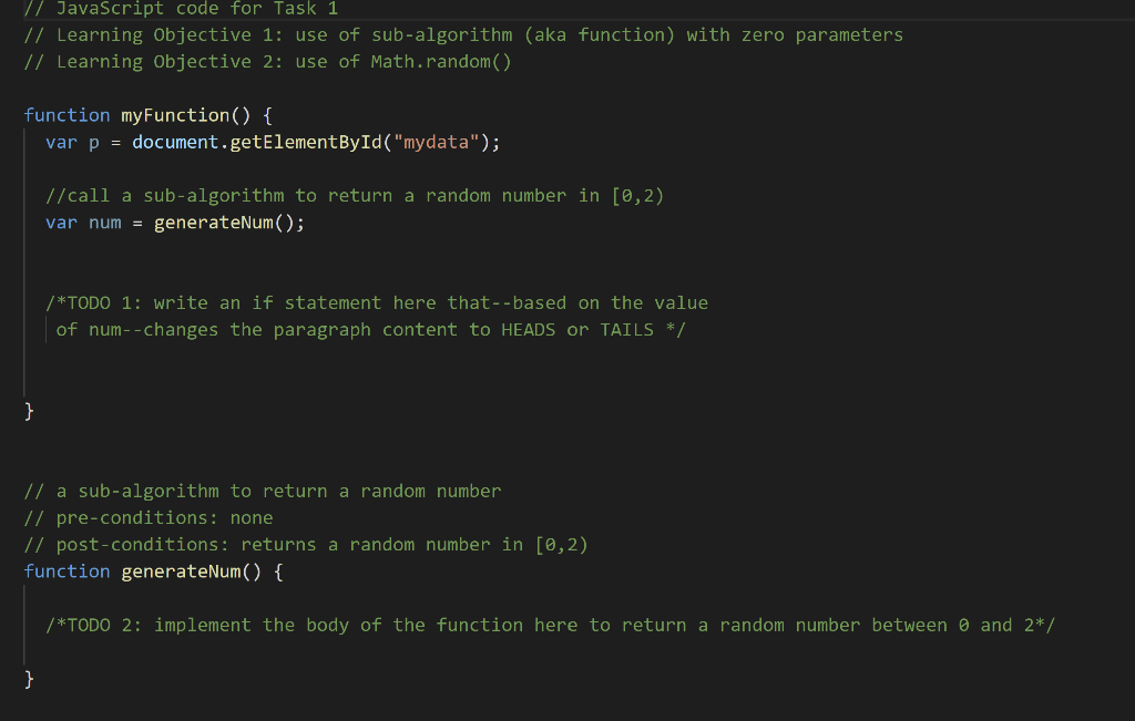 Solved Task 1: Edit task1.js (you do not need to edit the | Chegg.com