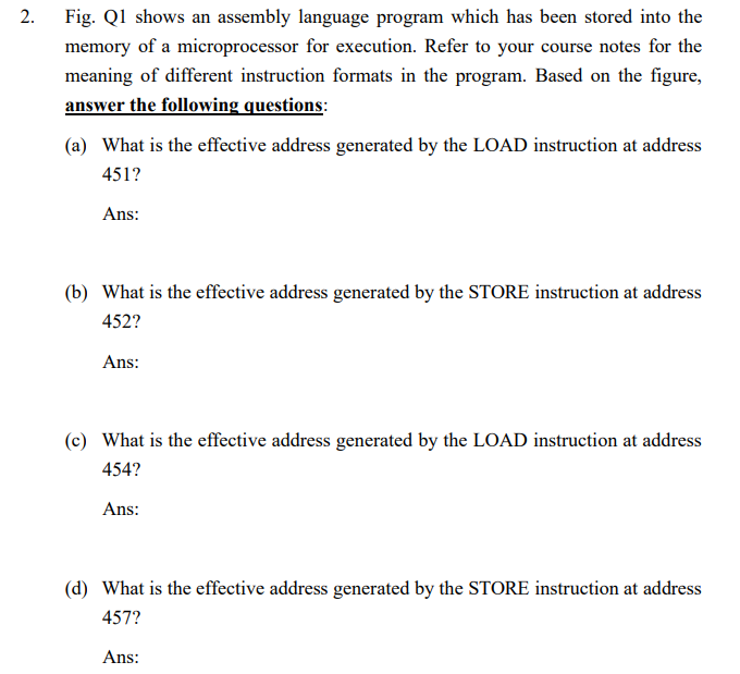 Solved meaning of different instruction formats in the | Chegg.com