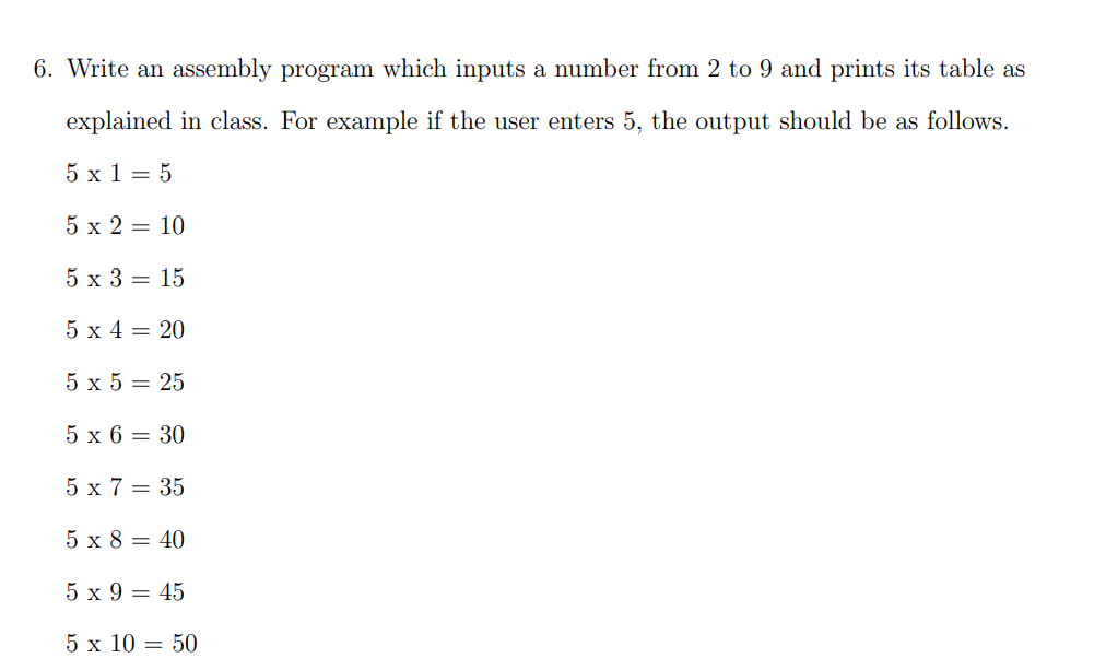 Solved 6. Write an assembly program which inputs a number | Chegg.com