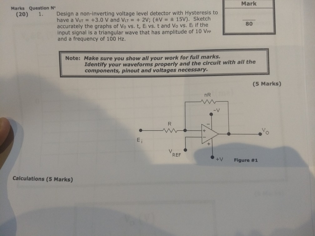 Solved Design a non -inverting voltage level detector with | Chegg.com