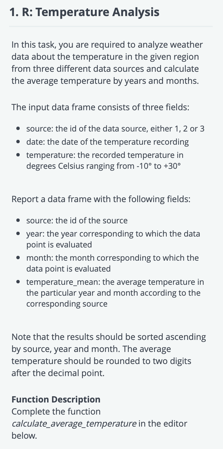 Solved Complete The Calculateaveragetemperature